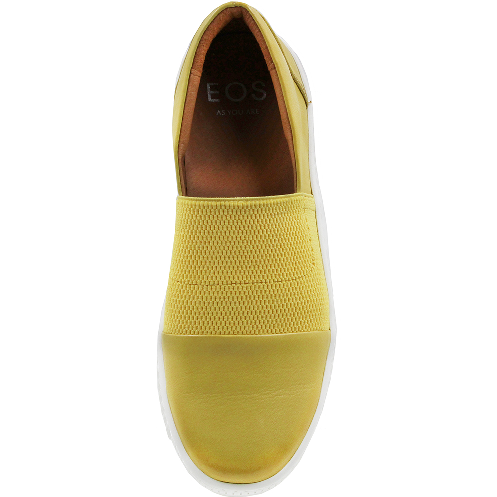 EOS Jude Yellow Leather Slip On Sneakers - ShoeBeDoo