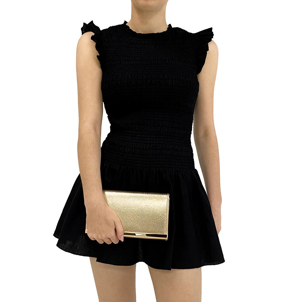 Maddie Gold Envelope Clutch - ShoeBeDoo