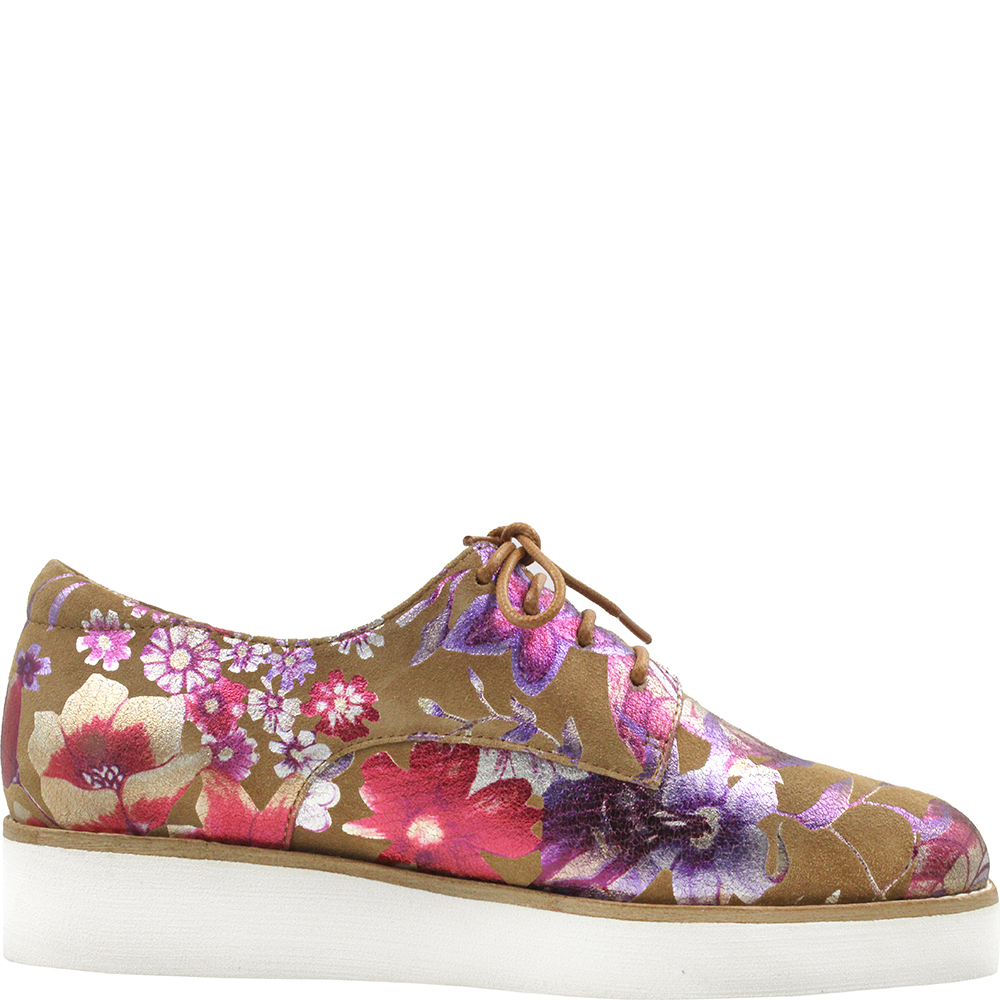 Gelato Panim Tan Garden Leather Laceups - ShoeBeDoo