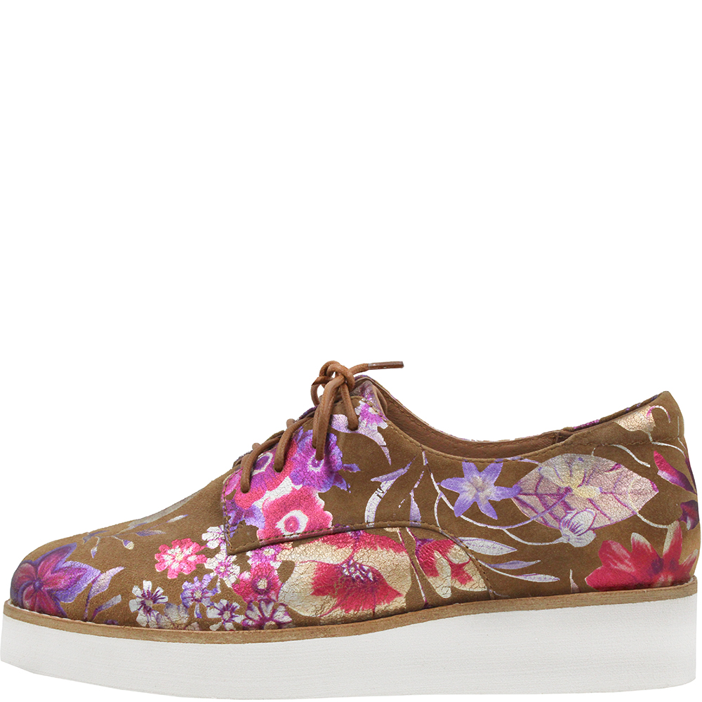 Gelato Panim Tan Garden Leather Laceups - ShoeBeDoo